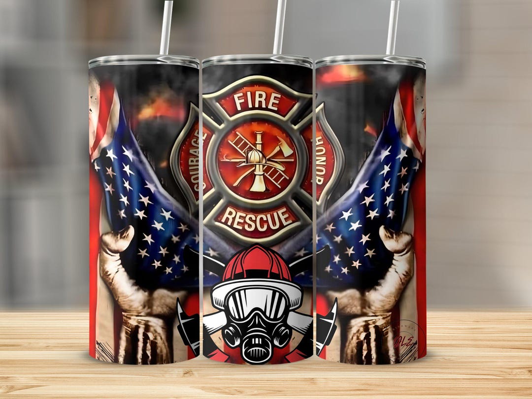 Firefighter Tumbler, American Flag Tumbler, Fire Rescue Tumbler ...