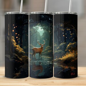 Personalized Deer Tumbler Cup With Lid Wildlife Travel Cup With Straw ...