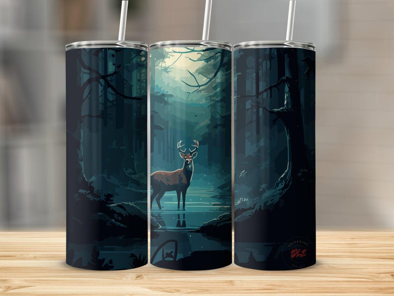 Personalized Deer Tumbler Cup With Lid Wildlife Travel Cup With Straw ...