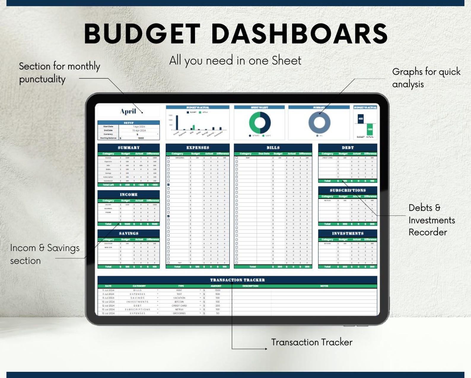Monthly Budget Sheet, Google Budget Sheets, Budget Spreadsheet, Simple ...