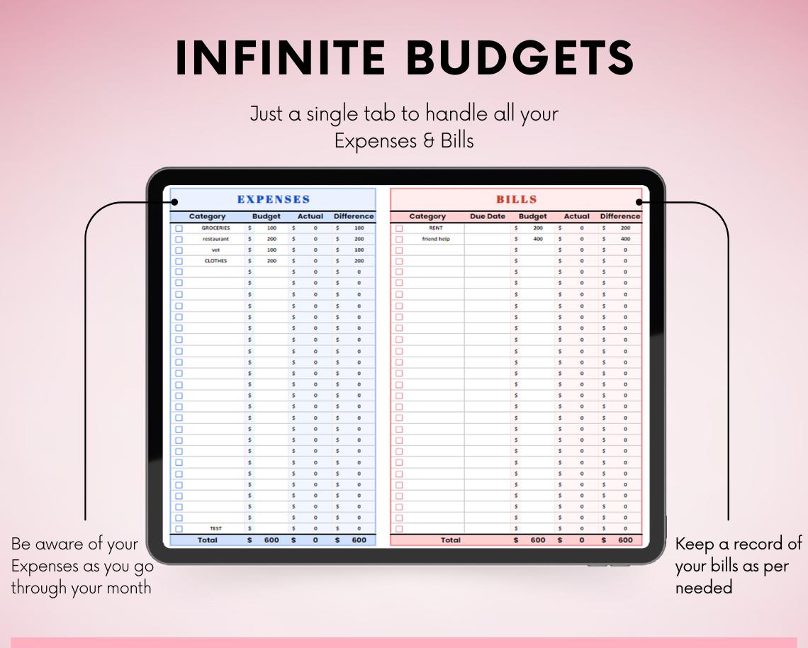 Budget Planner Google Sheet Monthly Budget Spreadsheet Paycheck Budget ...