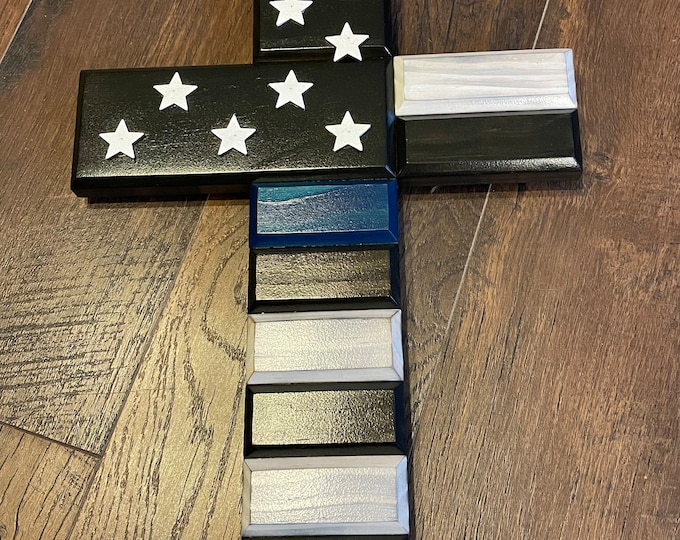 Thin Blue Line Cross, Law Enforcement, Police, Back the Blue - Etsy