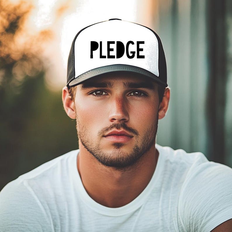 Pledge Adjustable Mesh Back Trucker Hat, Greek Life Fraternity Foam ...