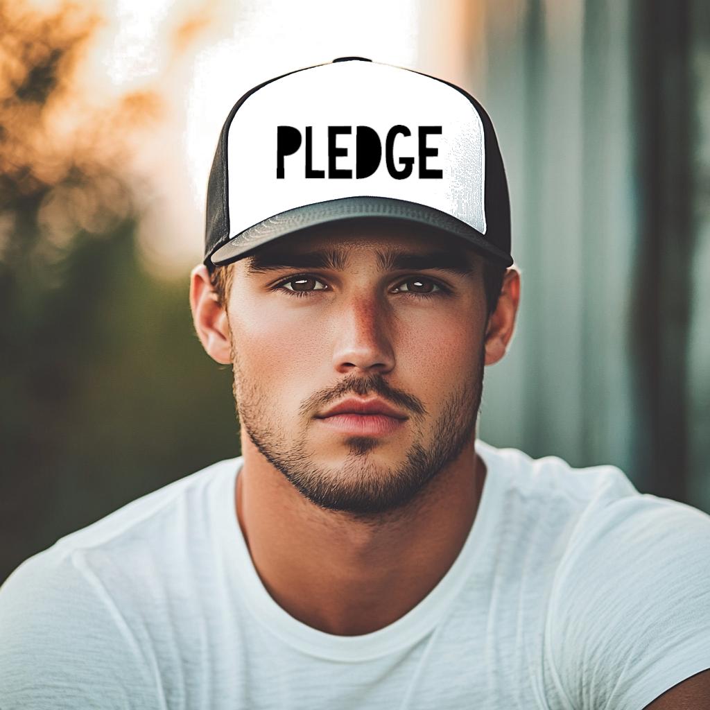 Pledge Adjustable Mesh Back Trucker Hat, Greek Life Fraternity Foam ...