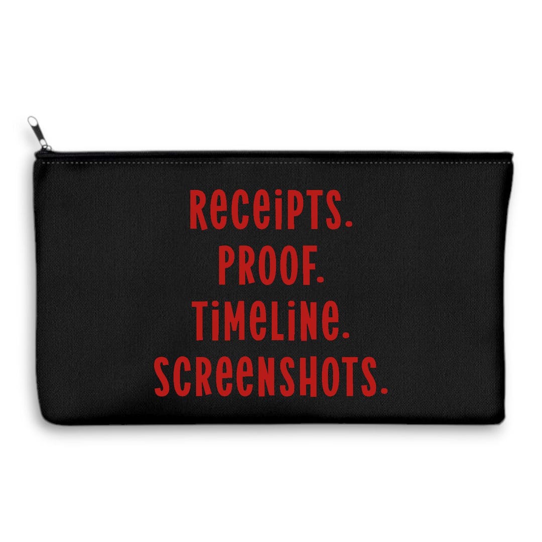 Receipts Proof Timeline Screenshots Canvas Zipper Pouch - Bravo Fan ...