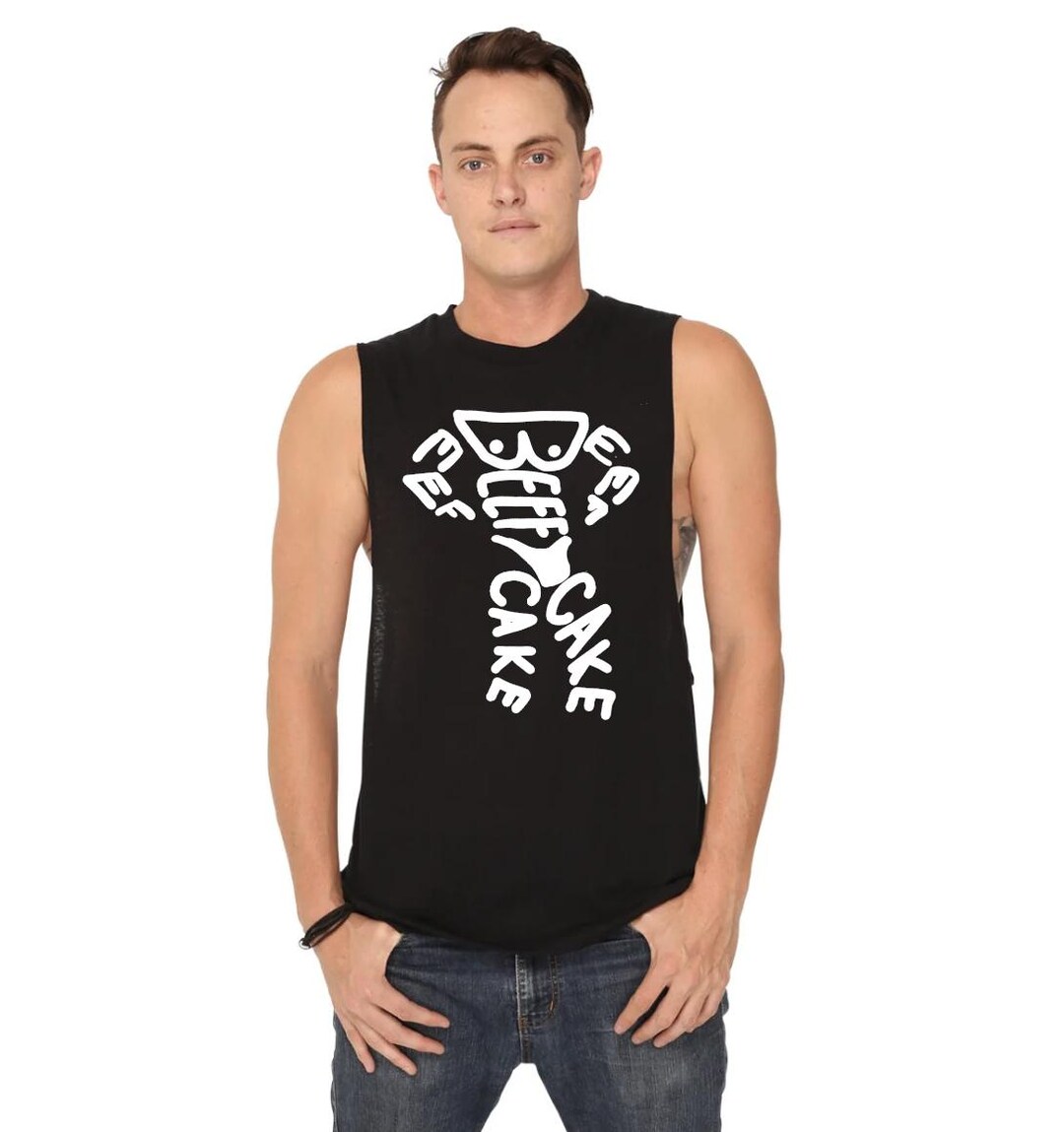 Beef Cake Muscle Tank: Funny Workout Sleeveless Tee - Etsy