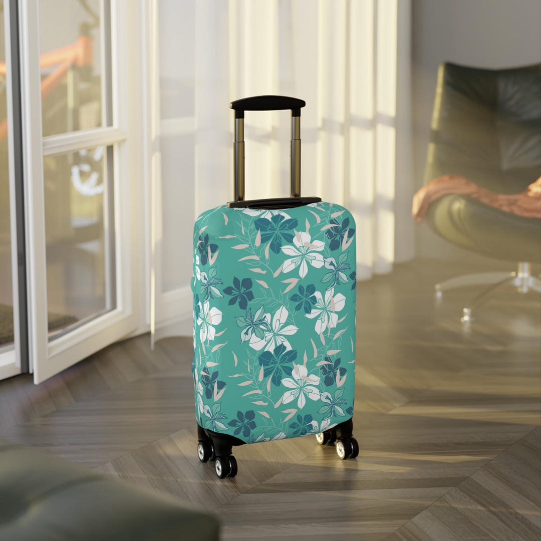 Luggage Cover | Organic Floral Pattern | Travel Accessory | 2 Sizes - Etsy