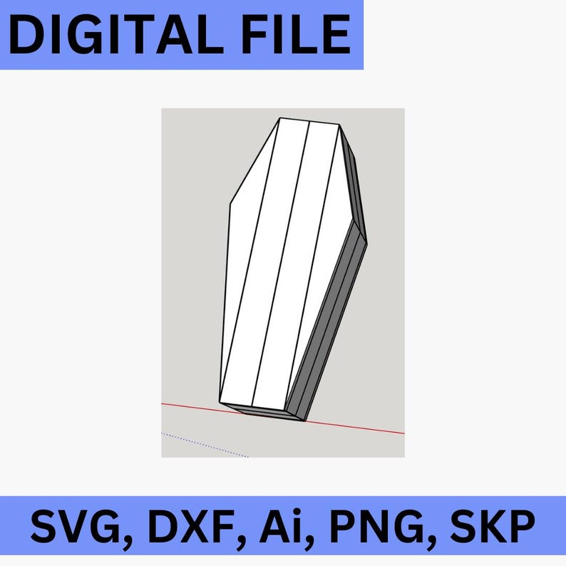 Coffin Outline Template SVG – Digital File for Laser & CNC Cutting ...