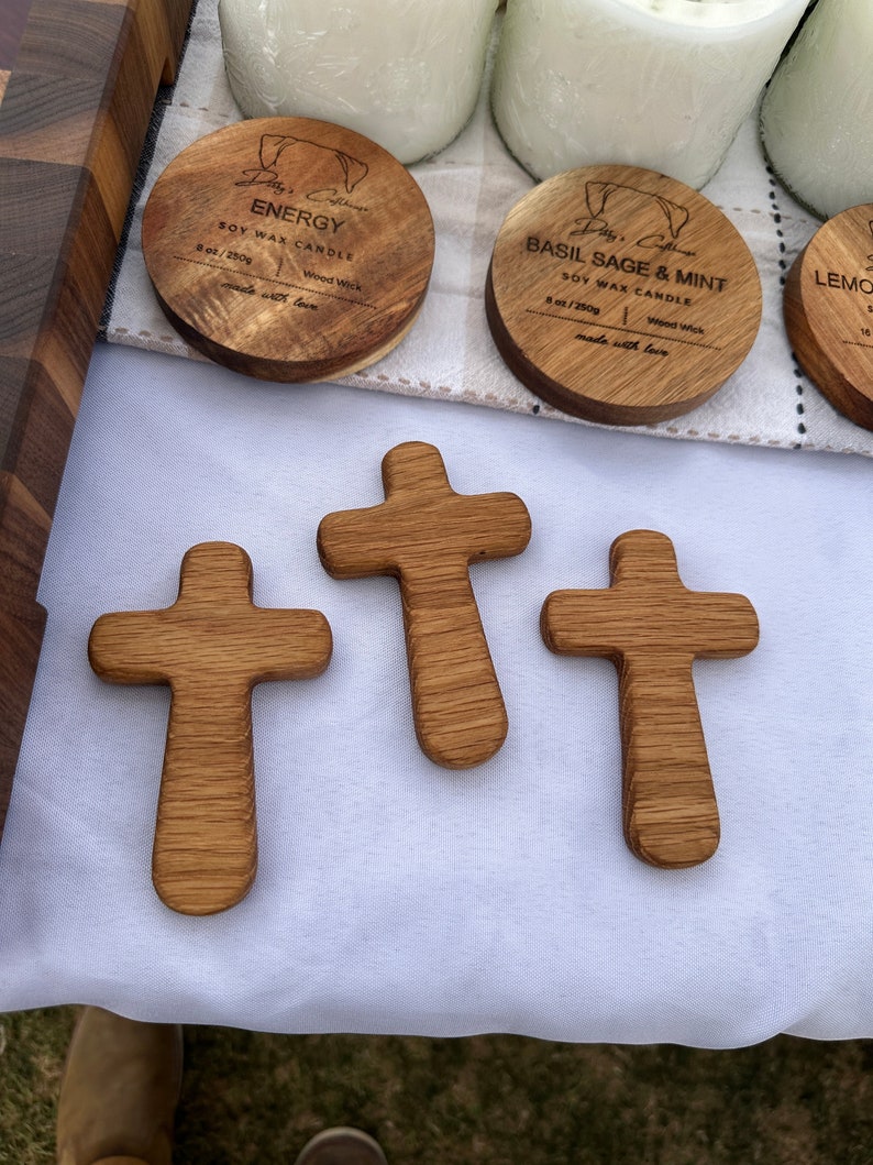 Hand-sized White Oak Prayer Cross | 4-inch Solid Wood Cross for Prayer ...