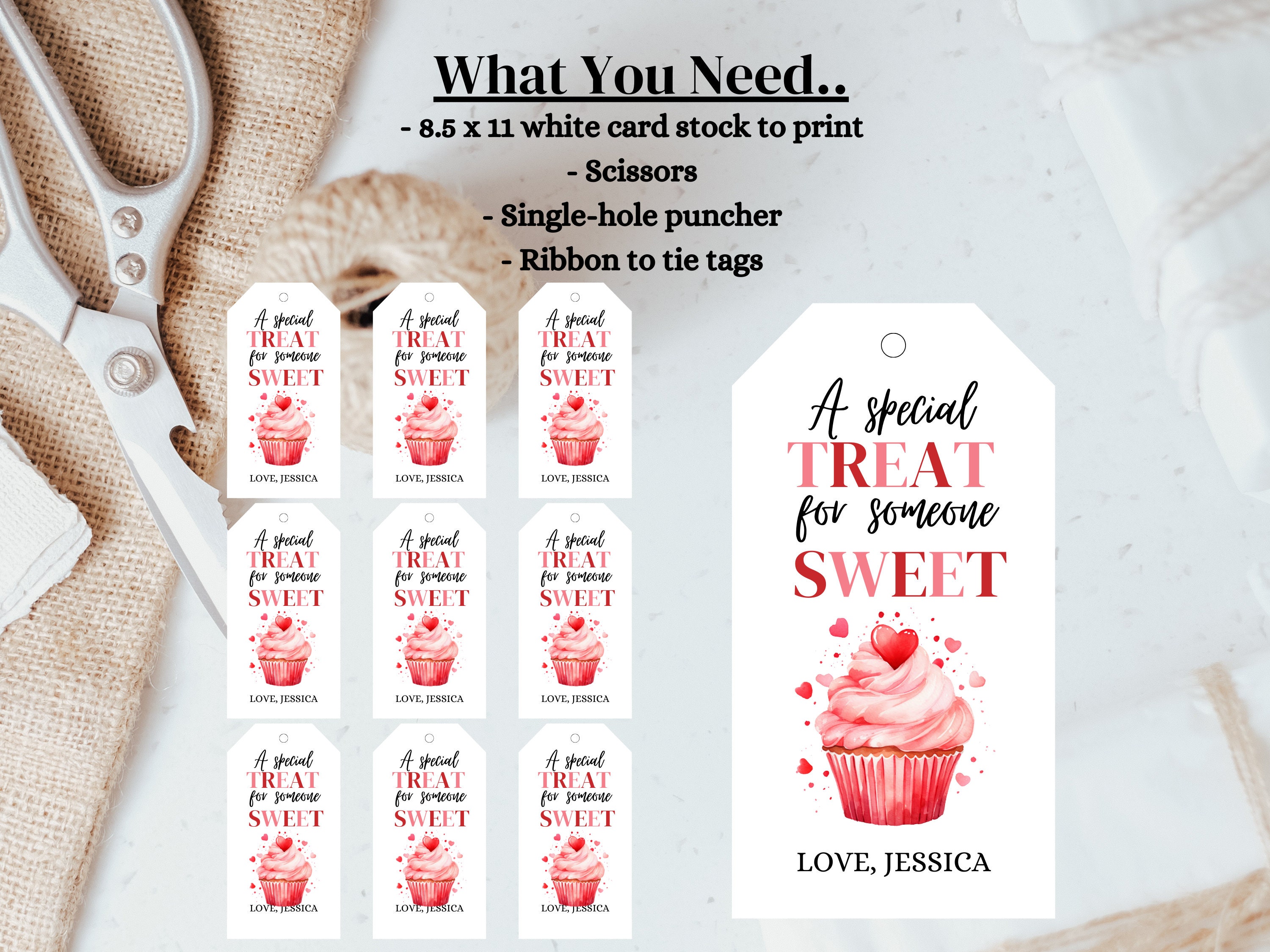 Editable Valentine's Day Tag, Printable Valentine Treat Gift Tag ...