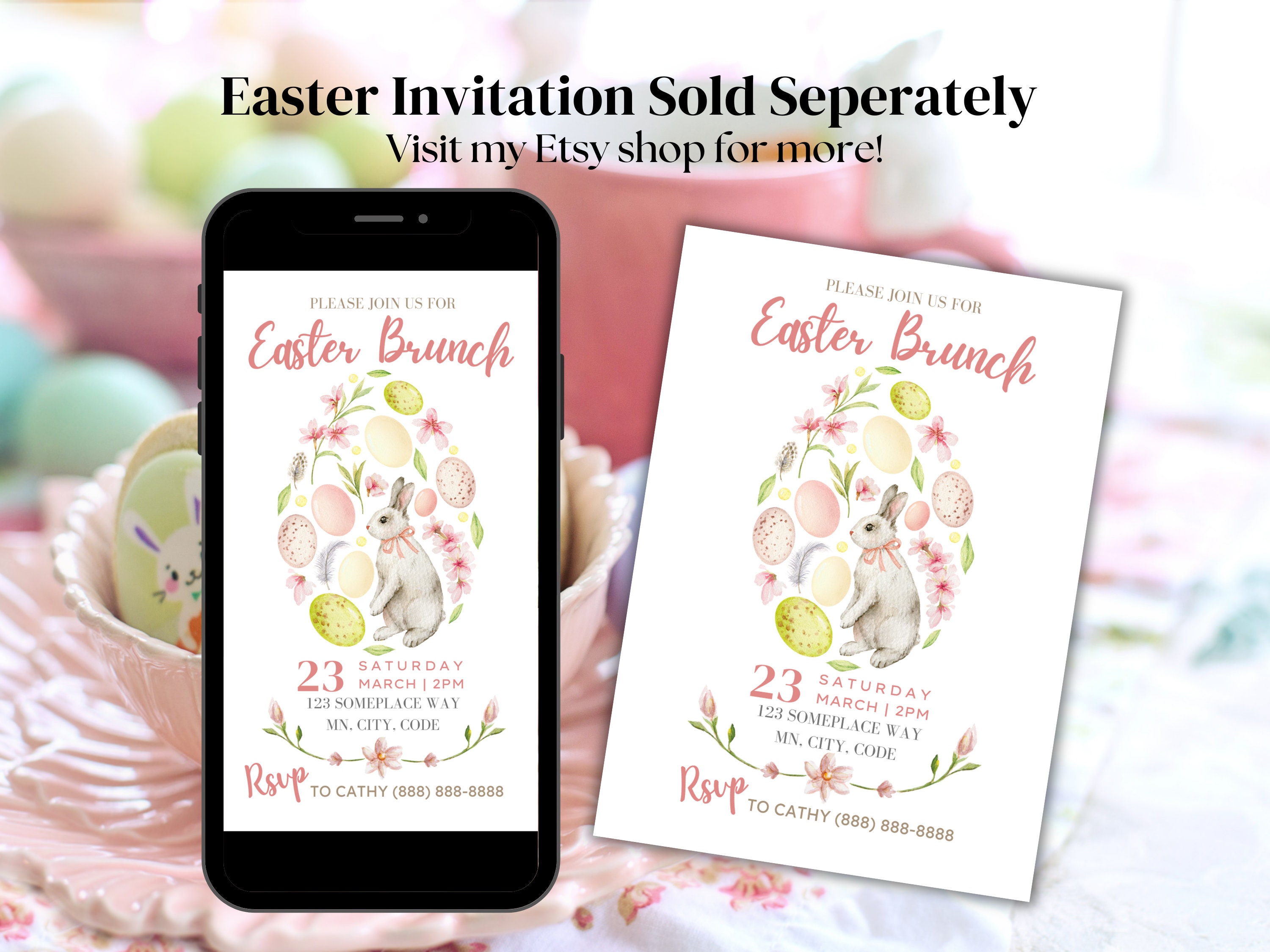 Editable Easter Tag, Printable Easter Party Favor Tag, Easter Egg Hunt ...