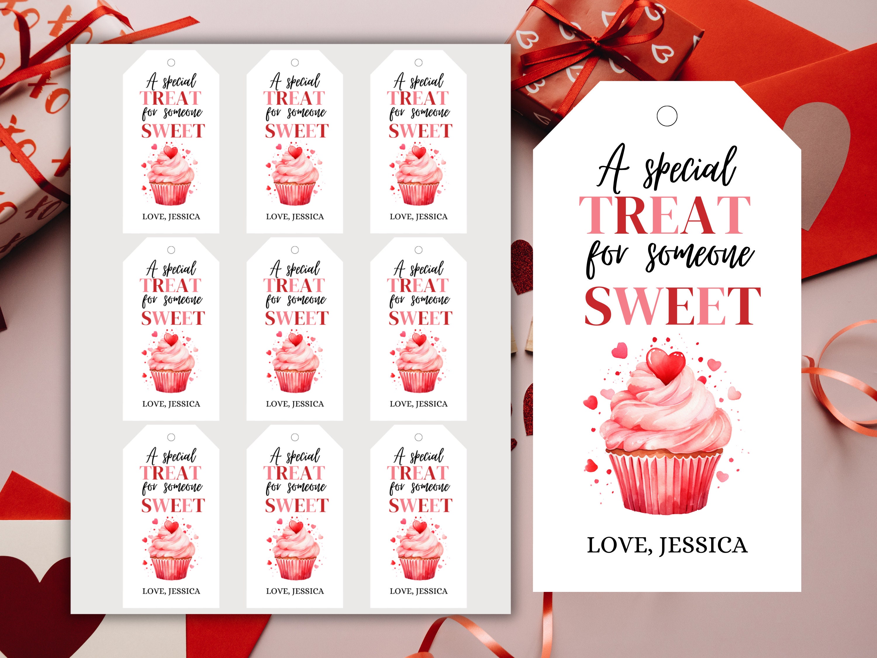 Editable Valentine's Day Tag, Printable Valentine Treat Gift Tag ...