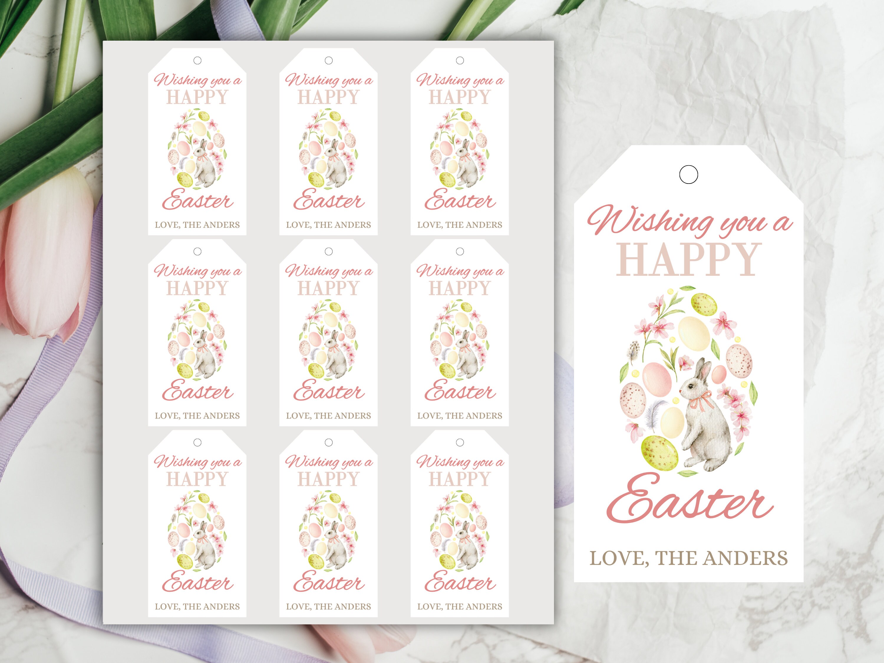 Editable Easter Tag, Printable Easter Party Favor Tag, Easter Egg Hunt ...