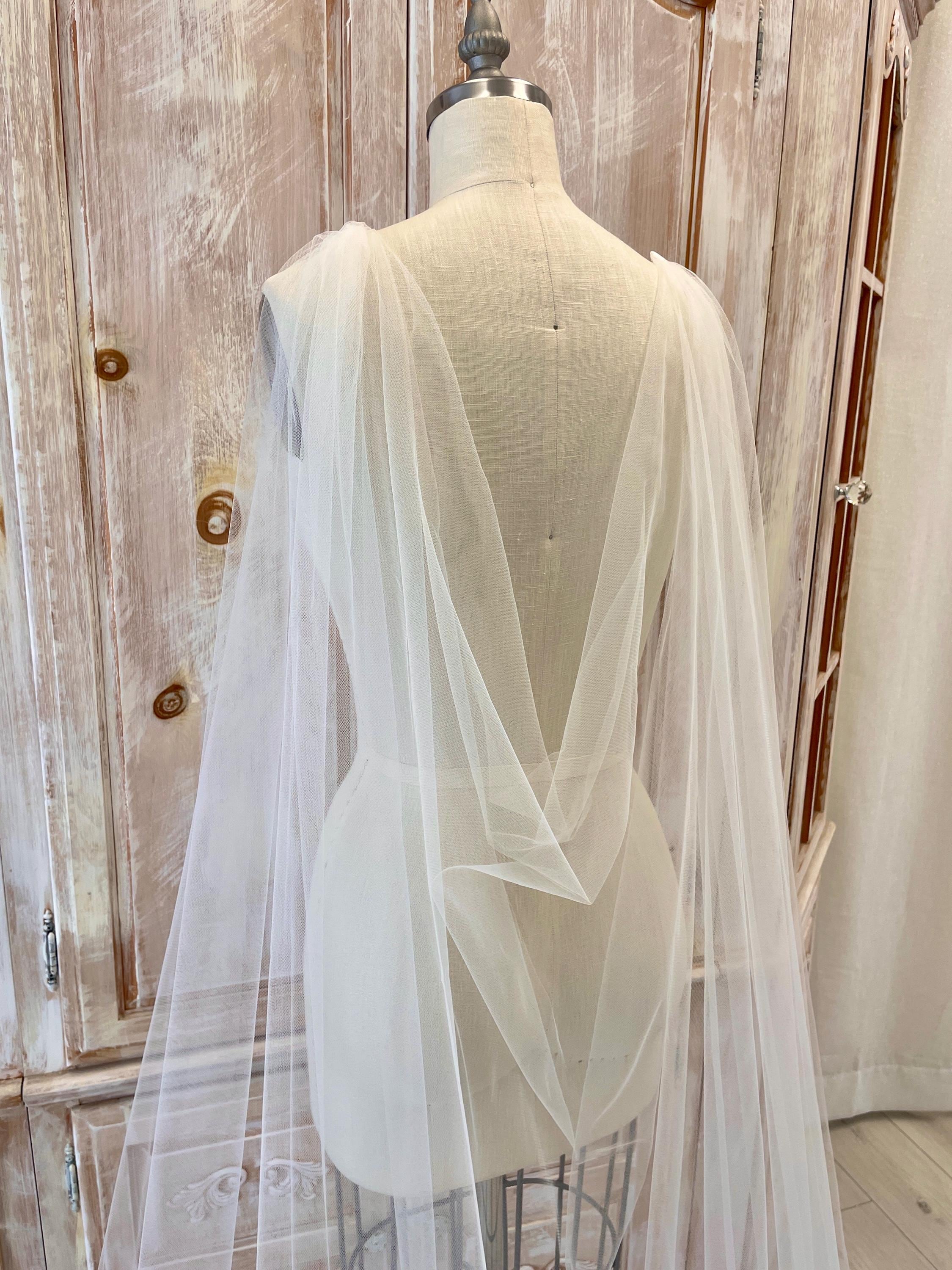 Ivory Wedding Cape Veil: Bridal Cape - Etsy