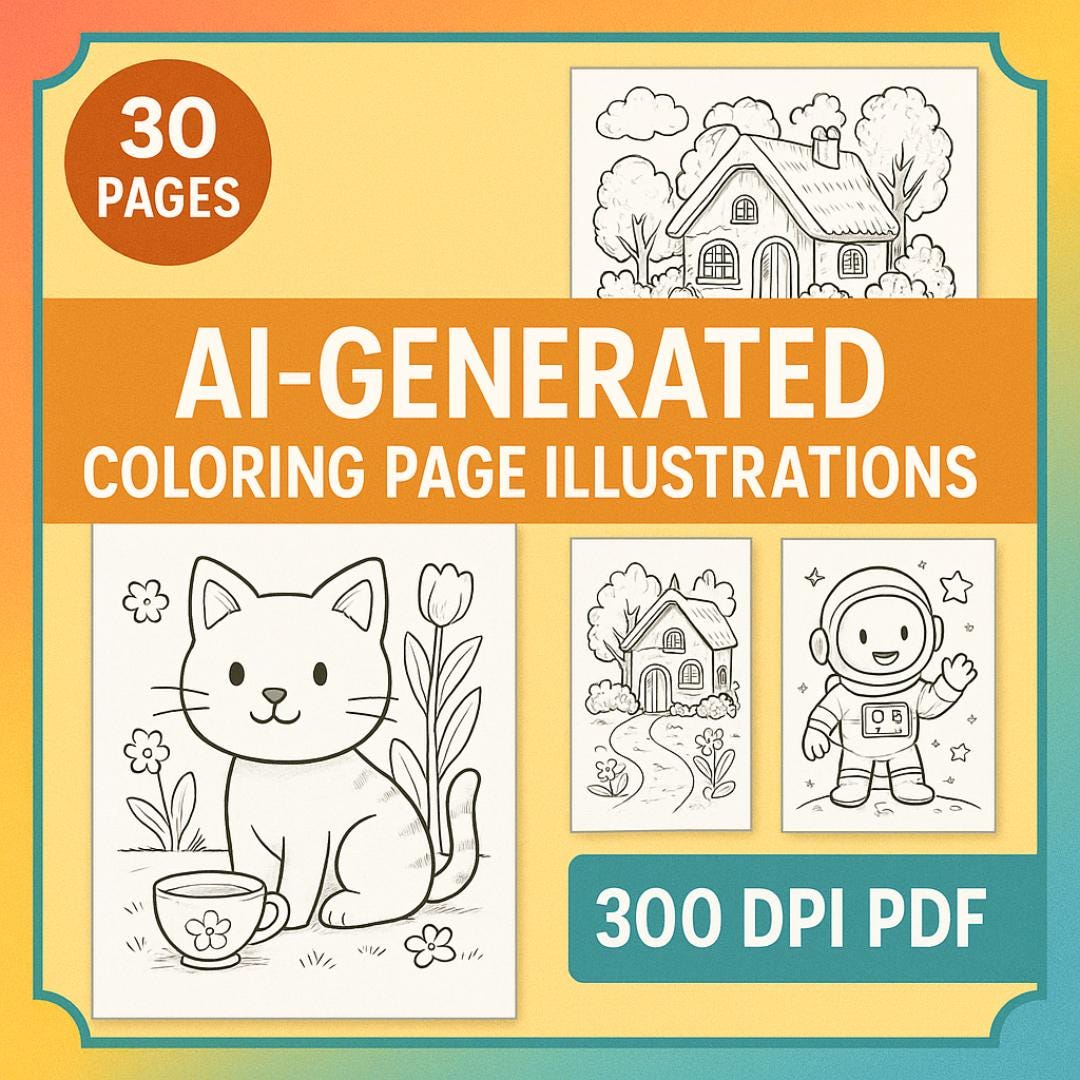 Kids Coloring Pages Bundle | Cute Animal Coloring Book for Kids ...