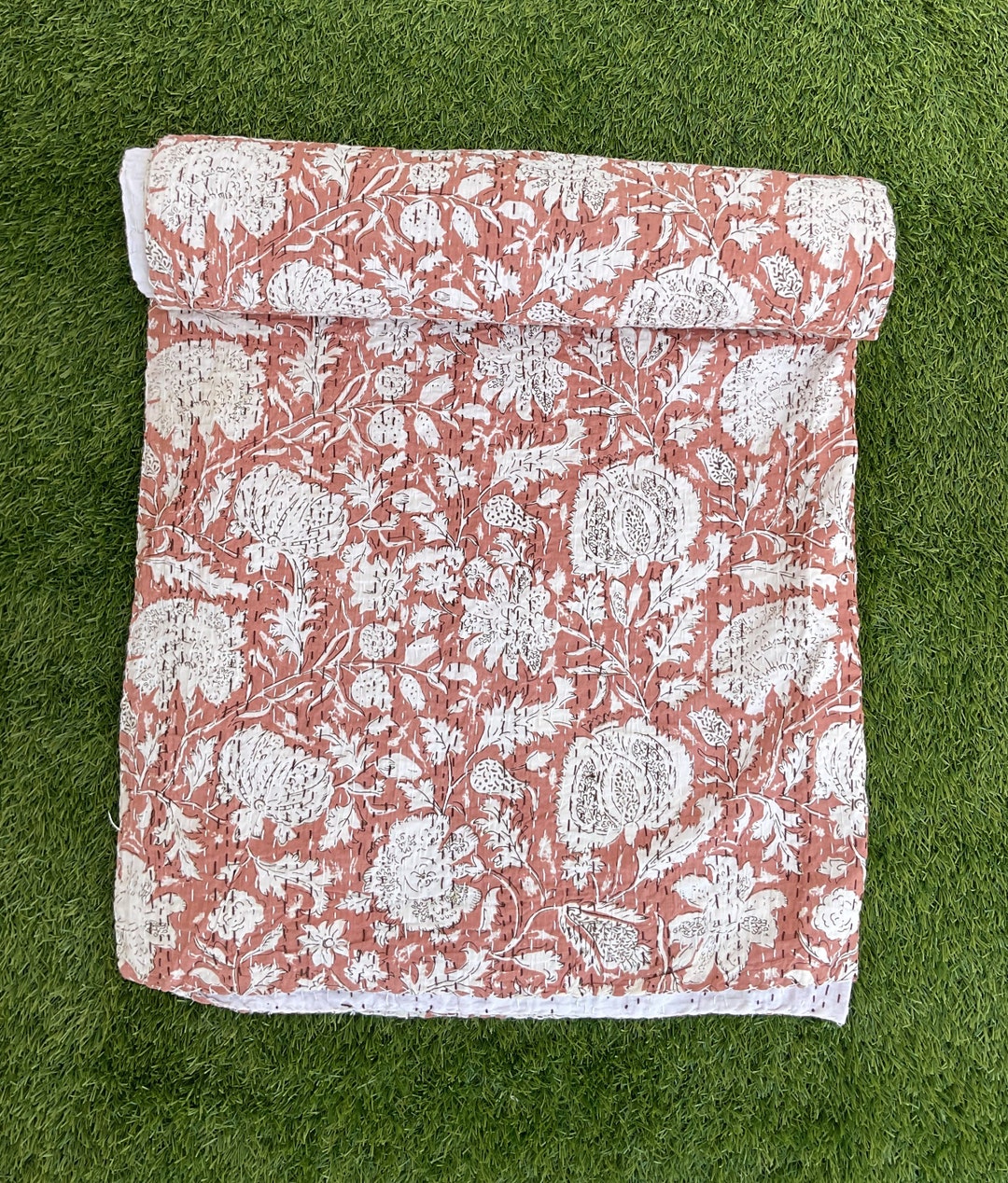 Kantha Indian Kantha Quilt Kantha Quilt Queen Block Print Quilted ...