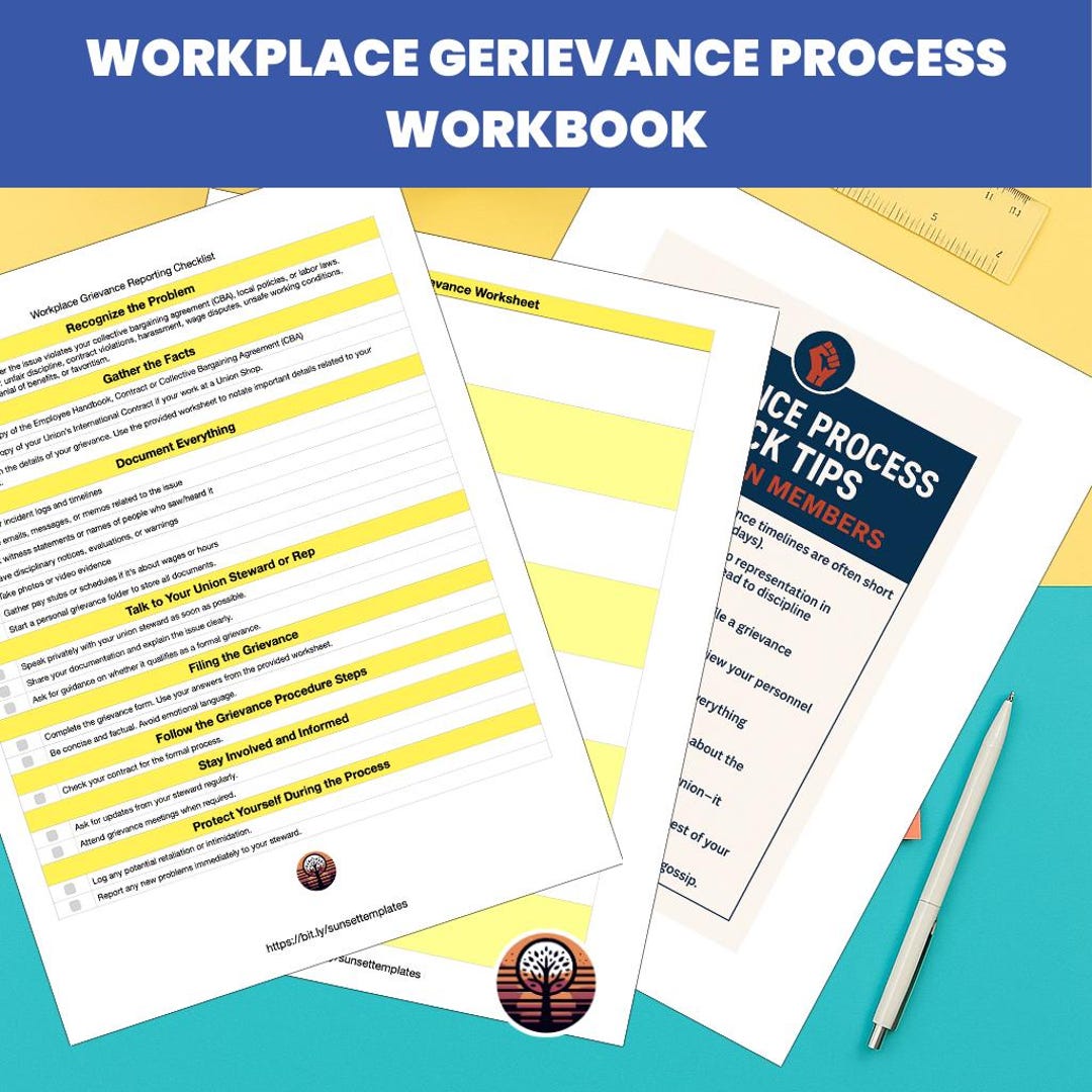 Union Grievance Reporting Workbook – Digital Download | Printable PDF ...