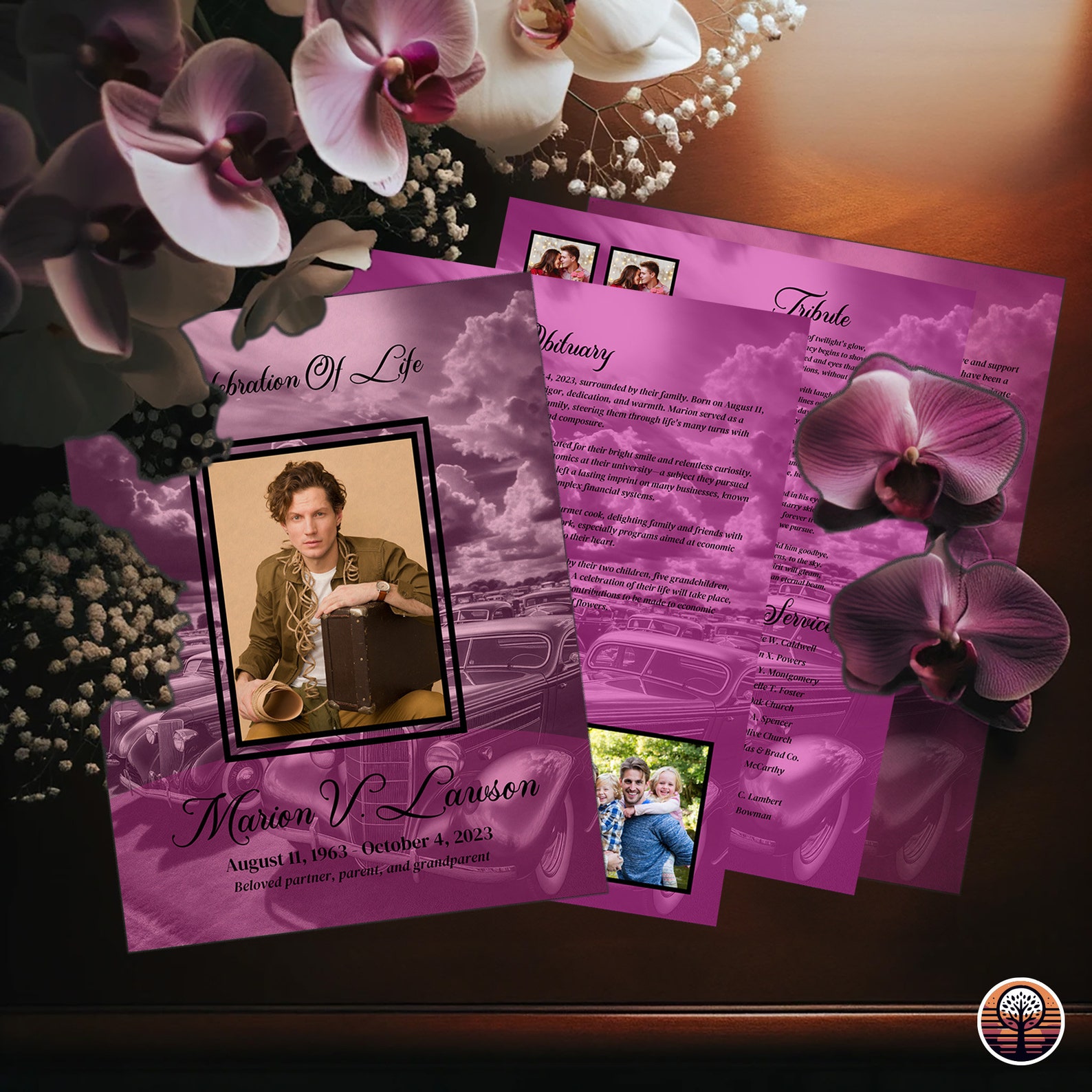 Funeral Program Template - Printable Order of Service for Celebration ...