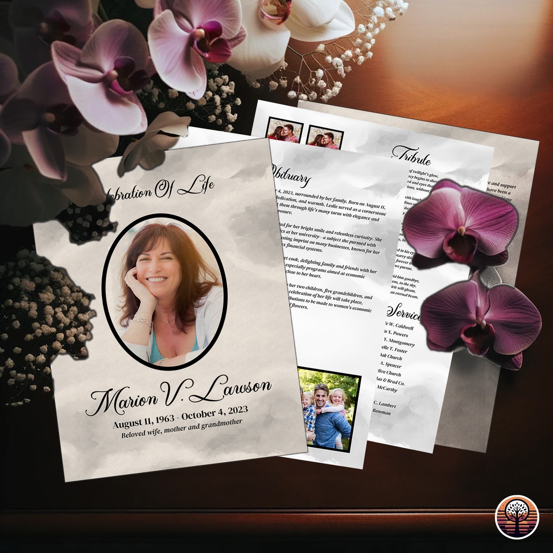 Funeral Program Template - Printable Order of Service for Celebration ...