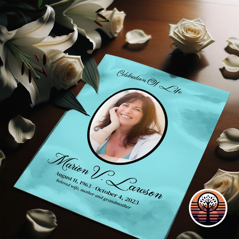 Funeral Program Template - Printable Order of Service for Celebration ...
