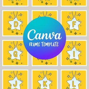Star Alphabet Canva Frame Create Your Own Alphabet With Editable Canva ...