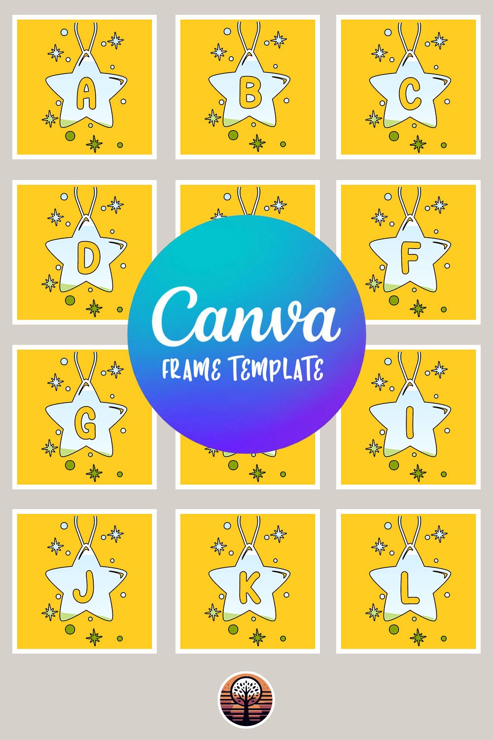Star Alphabet Canva Frame Create Your Own Alphabet With Editable Canva ...