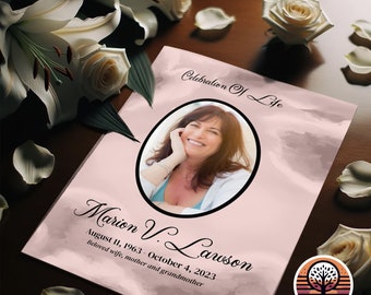Funeral Program Template Printable Order of Service for Celebration of ...