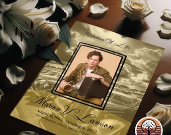 Funeral Program Template - Printable Order of Service for Celebration ...