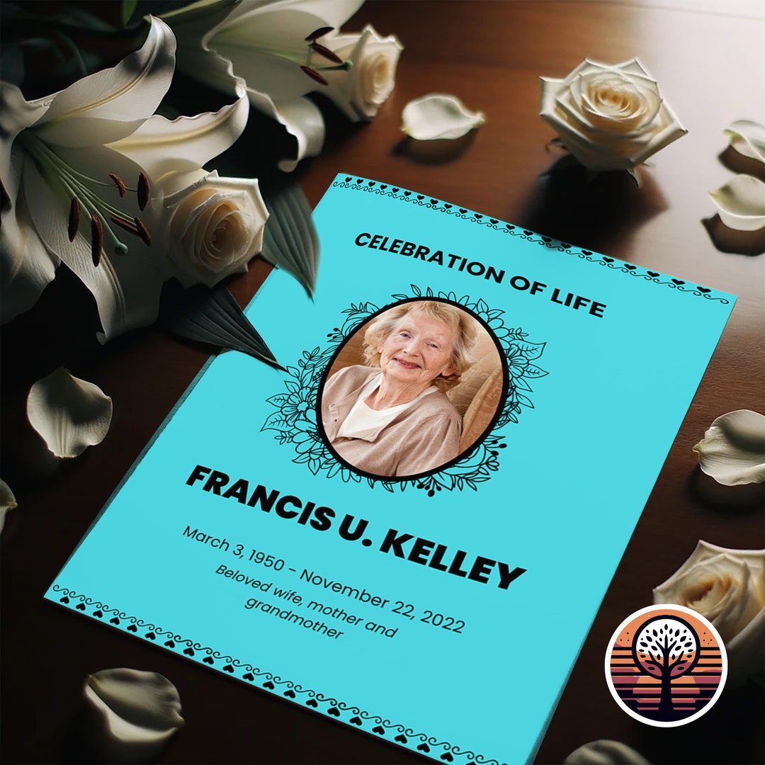 Funeral Program Template - Printable Order of Service for Celebration ...