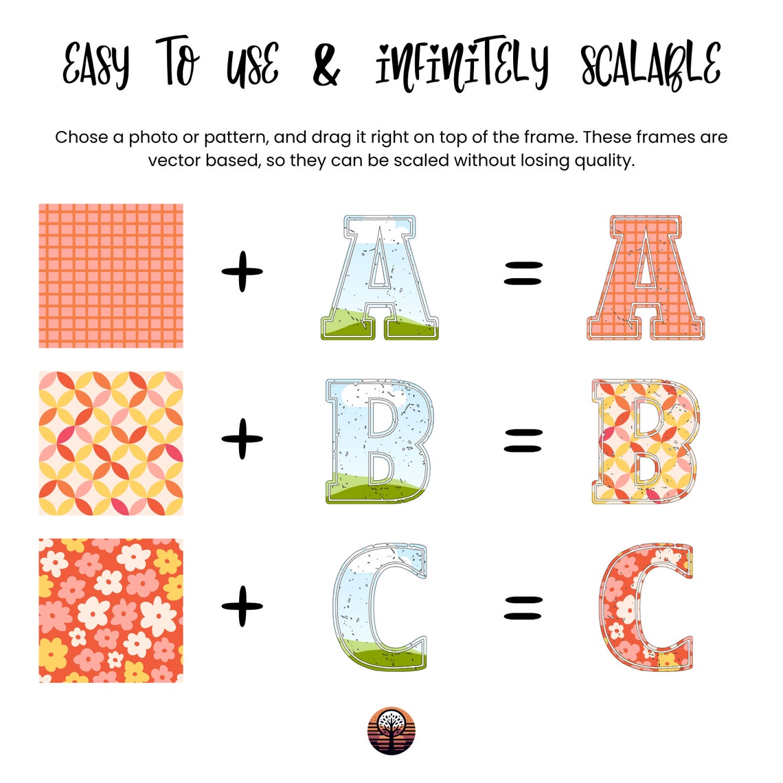 Rough Vintage College Alphabet Canva Frame Template Create Your Own ...