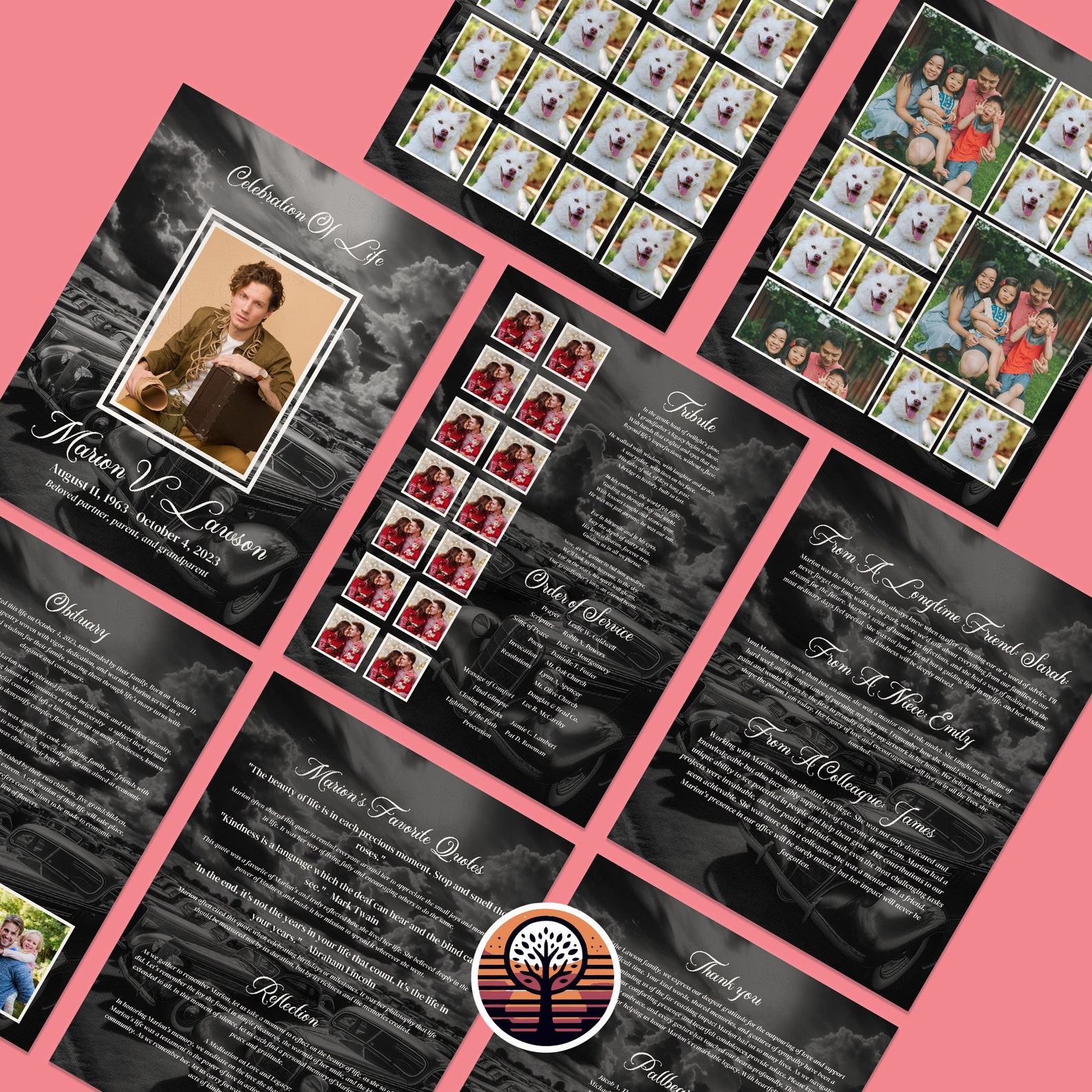 Funeral Program Template Printable Order of Service for Celebration of ...