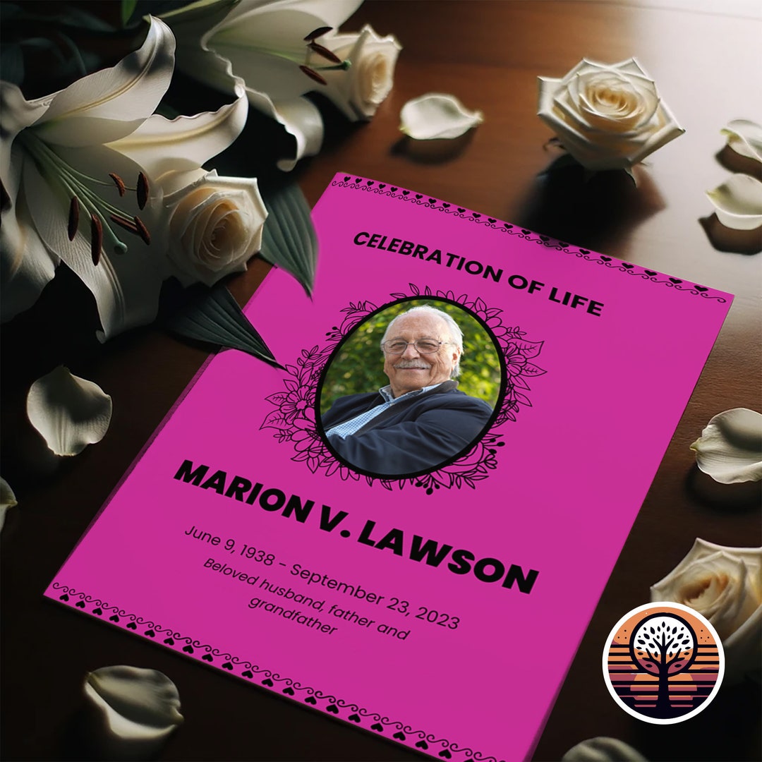 Funeral Program Template - Printable Order of Service for Celebration ...