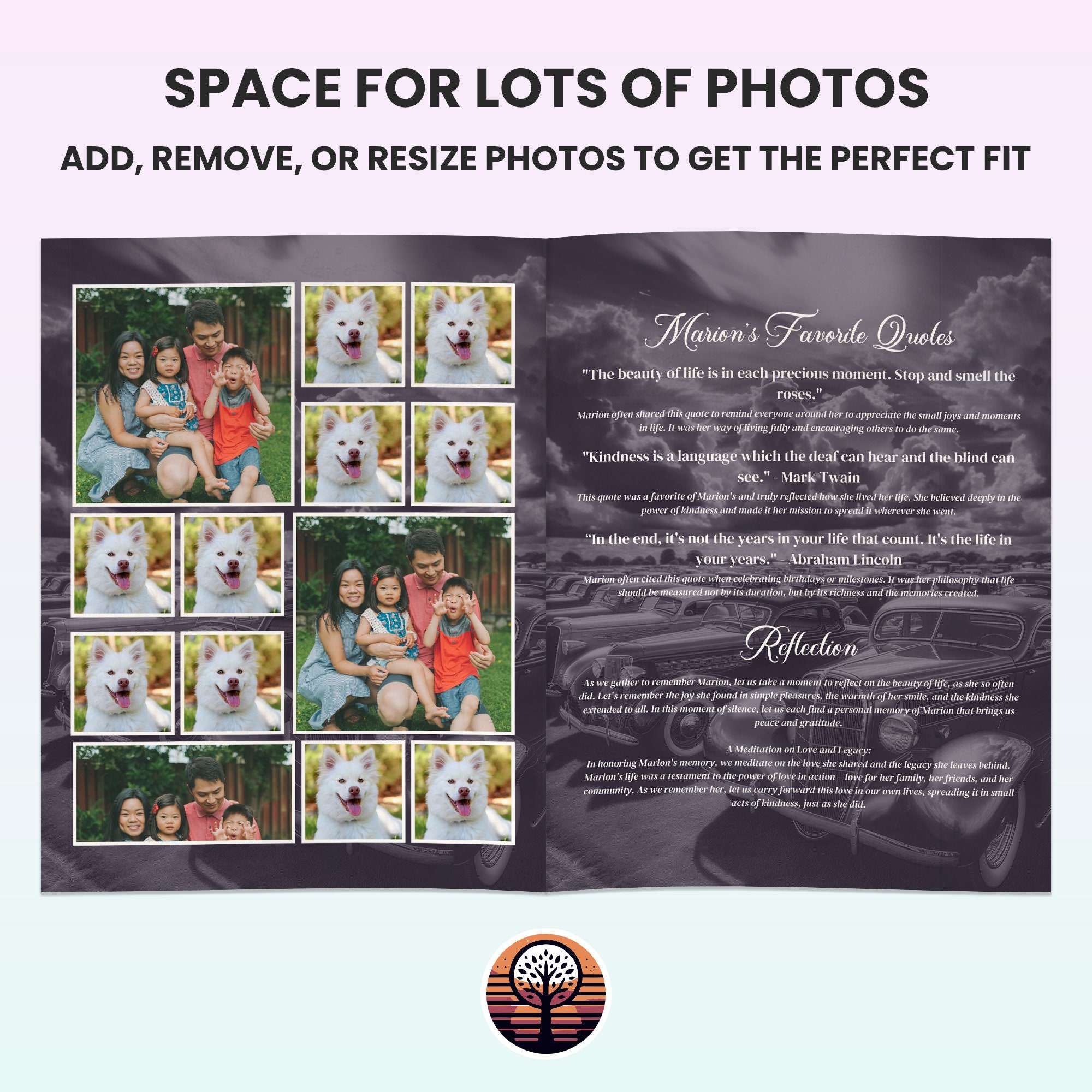 Funeral Program Template - Printable Order of Service for Celebration ...