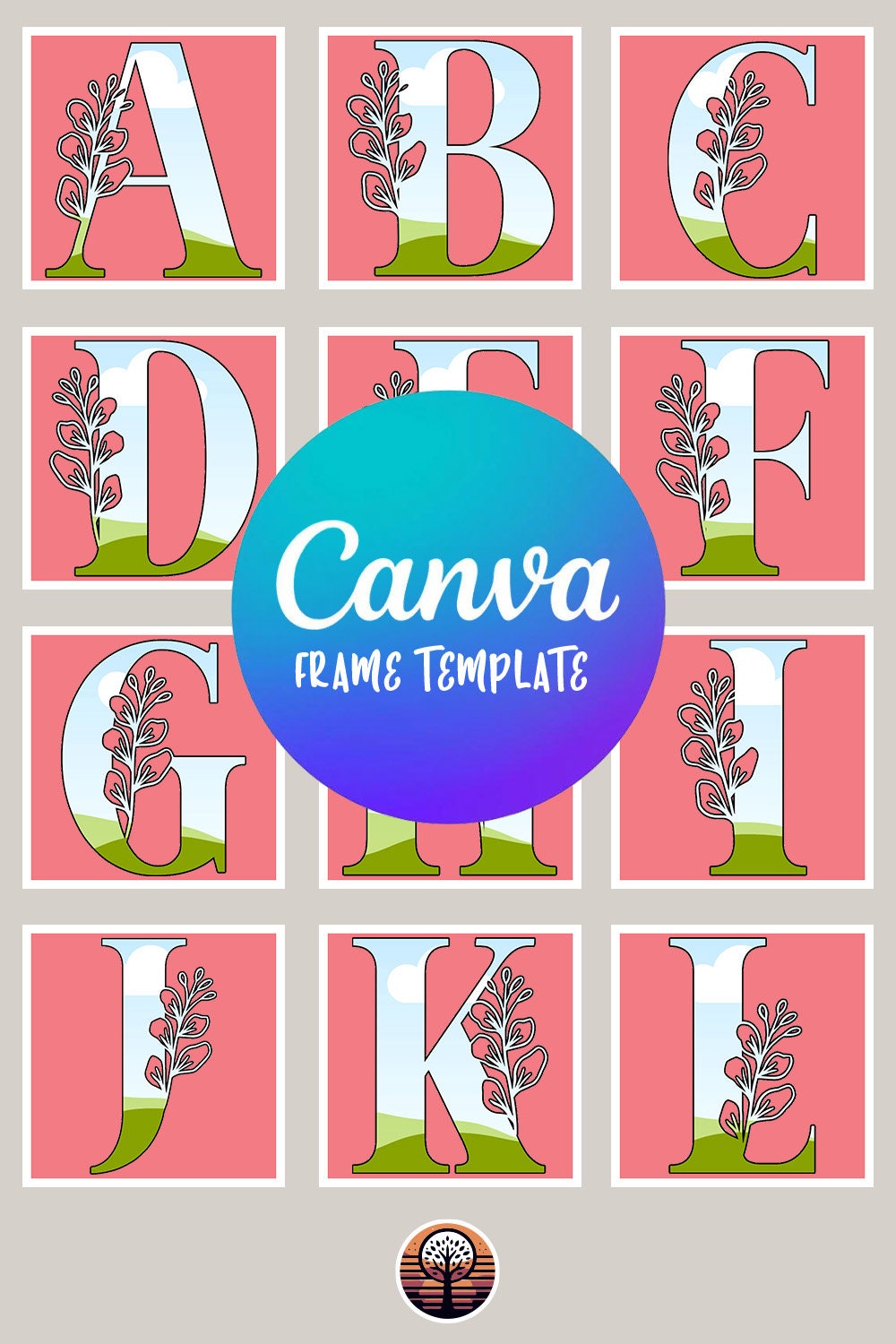 Floral Monogram Alphabet Create Your Own Alphabet With Editable Canva ...