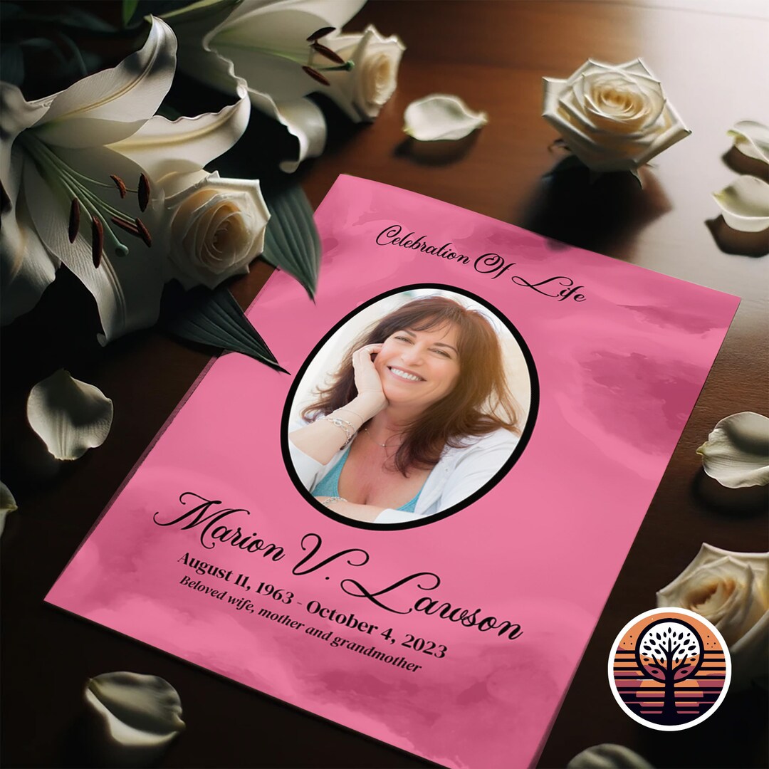 Funeral Program Template - Printable Order of Service for Celebration ...