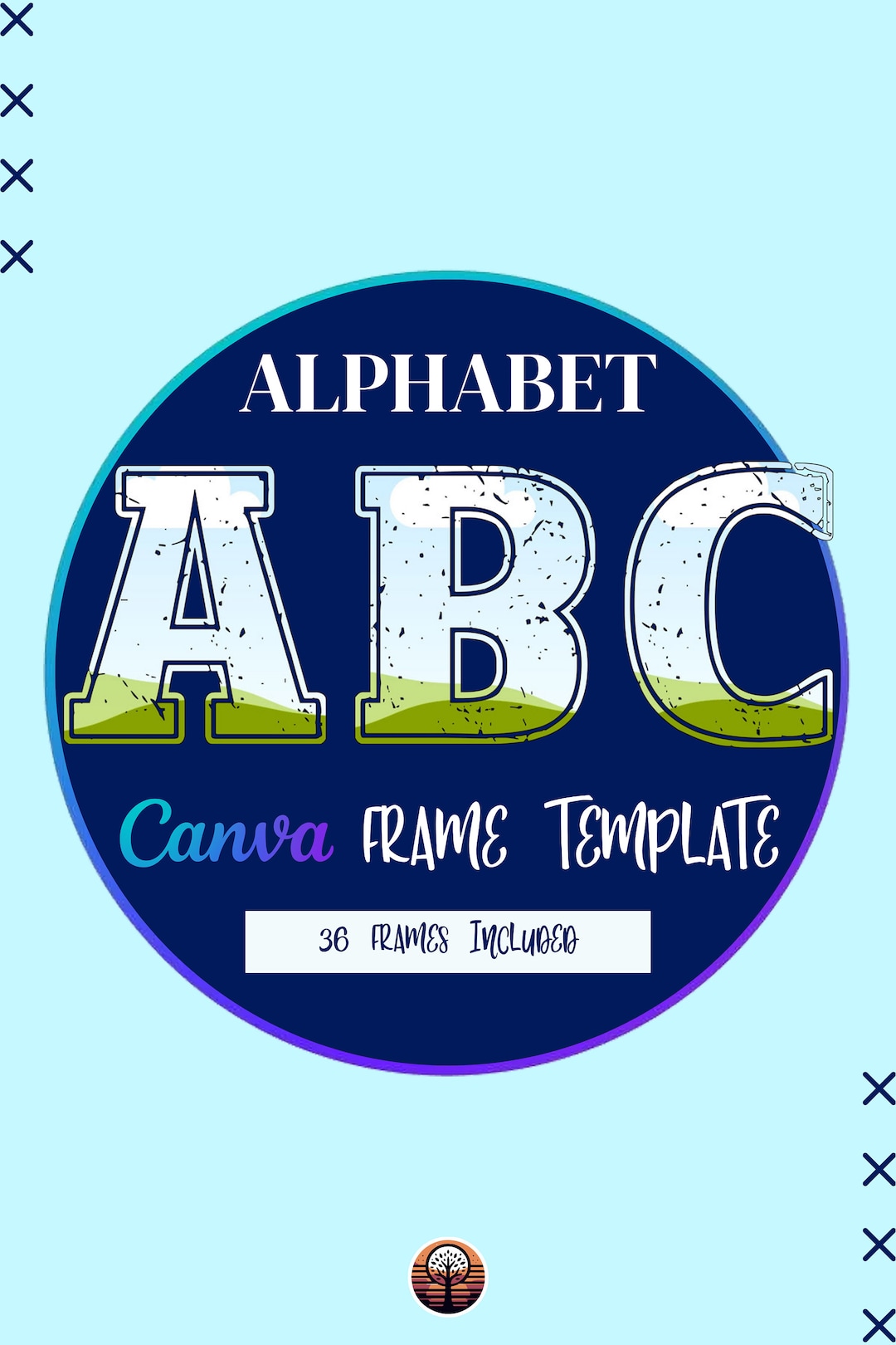 Rough Vintage College Alphabet Canva Frame Template Create Your Own ...