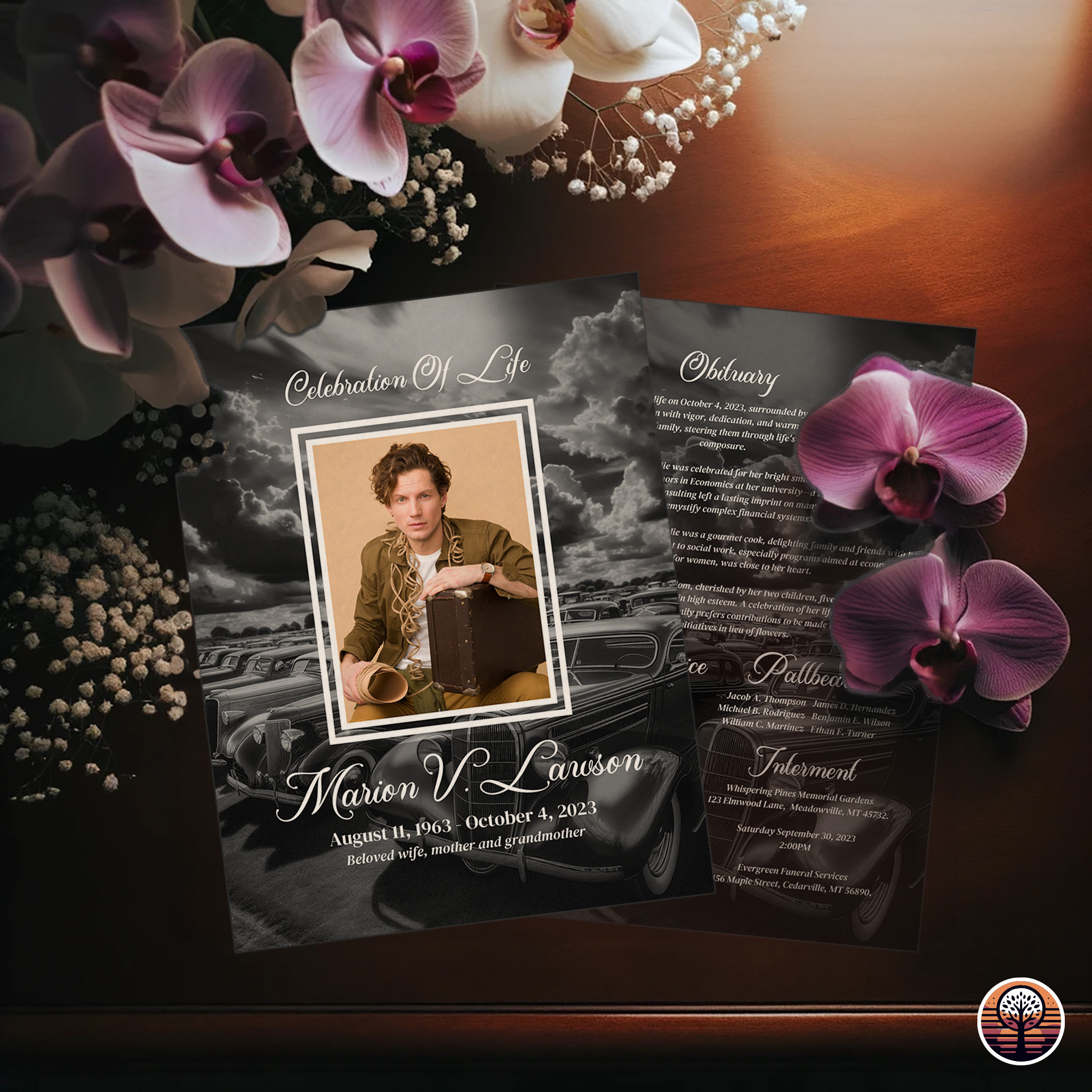 Funeral Program Template - Printable Order of Service for Celebration ...