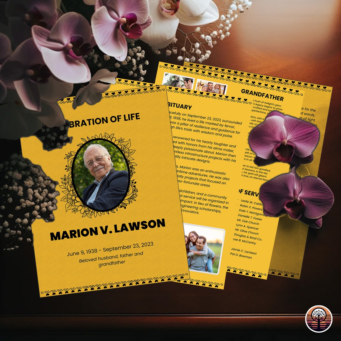 Funeral Program Template - Printable Order of Service for Celebration ...