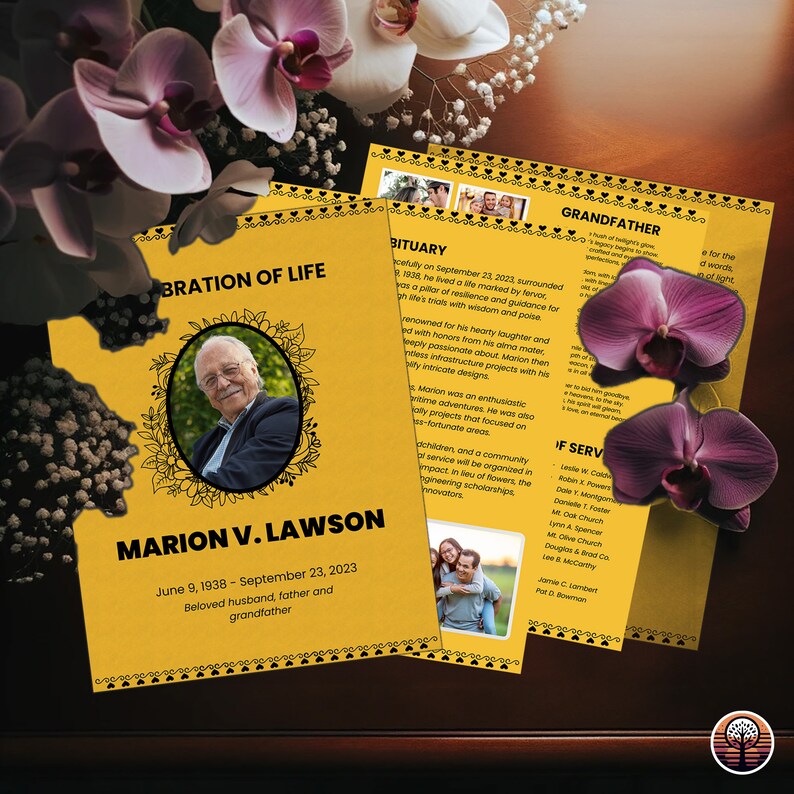 Funeral Program Template - Printable Order of Service for Celebration ...