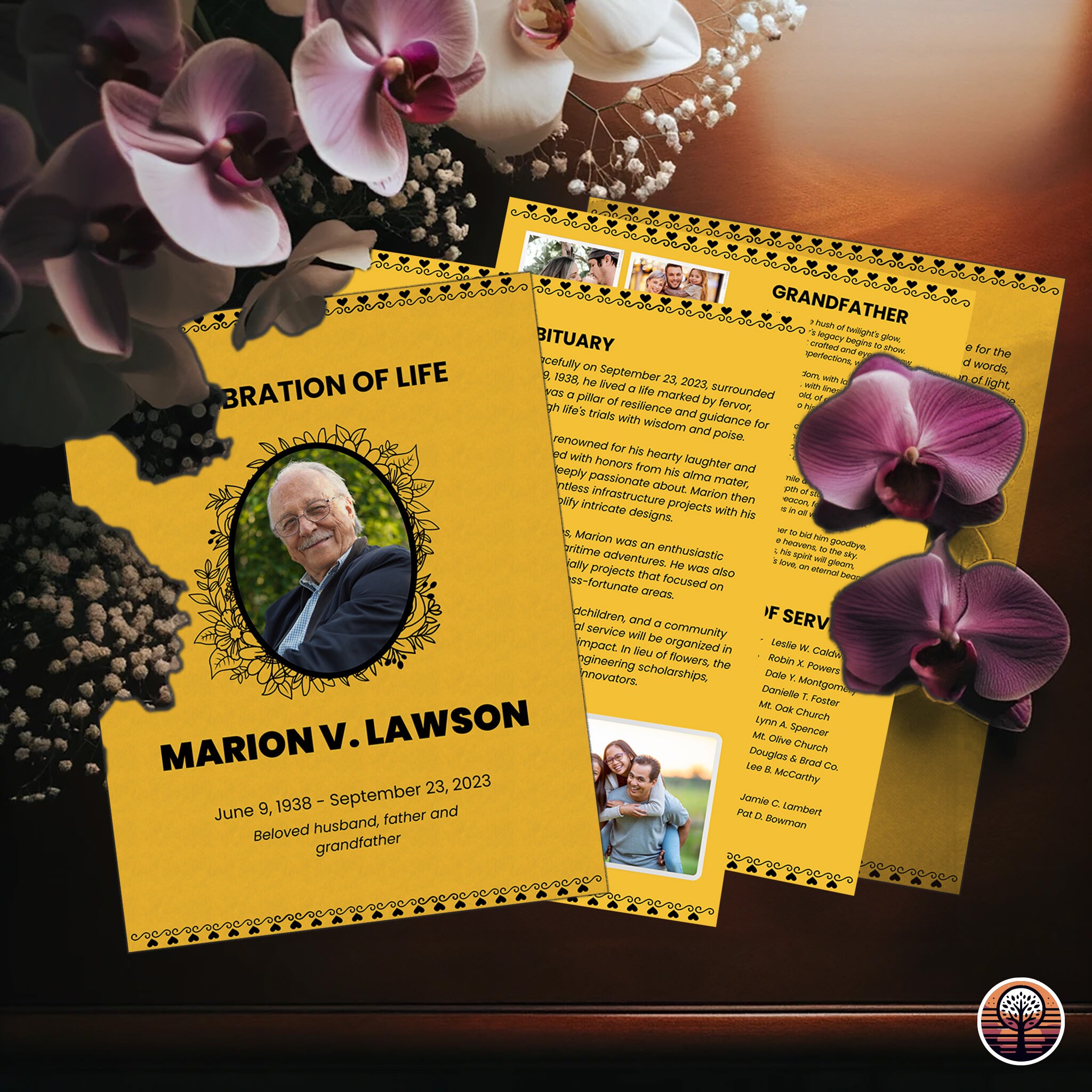 Funeral Program Template - Printable Order of Service for Celebration ...