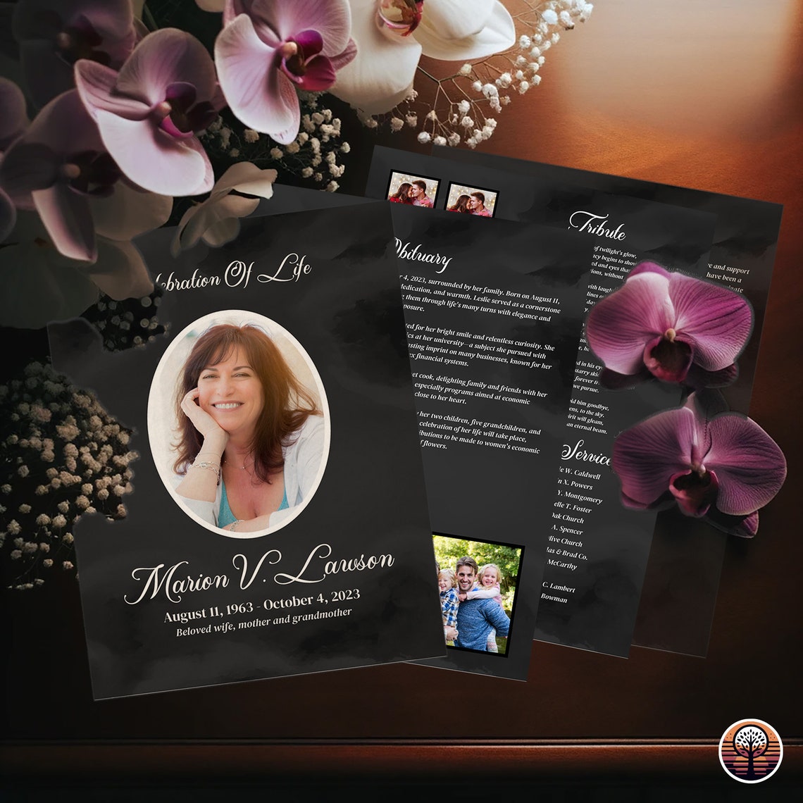 Funeral Program Template Printable Order of Service for Celebration of ...