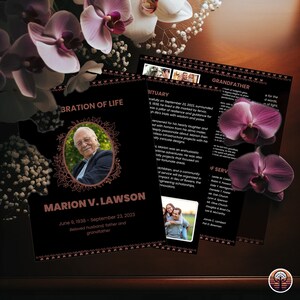 Funeral Program Template - Printable Order of Service for Celebration ...