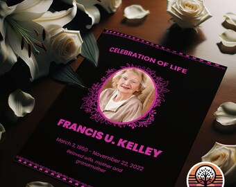 Funeral Program Template Printable Order of Service for Celebration of ...