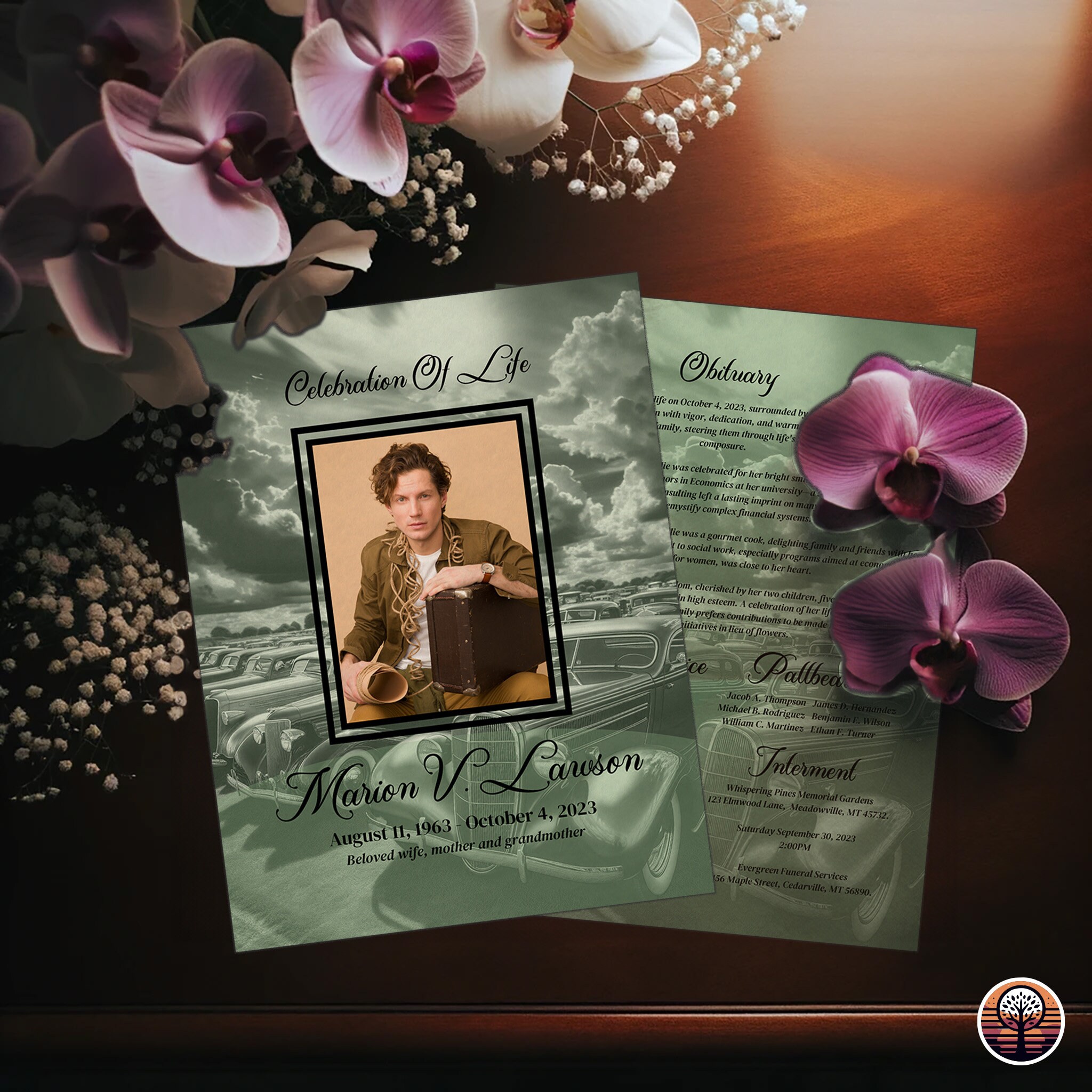 Funeral Program Template - Printable Order of Service for Celebration ...