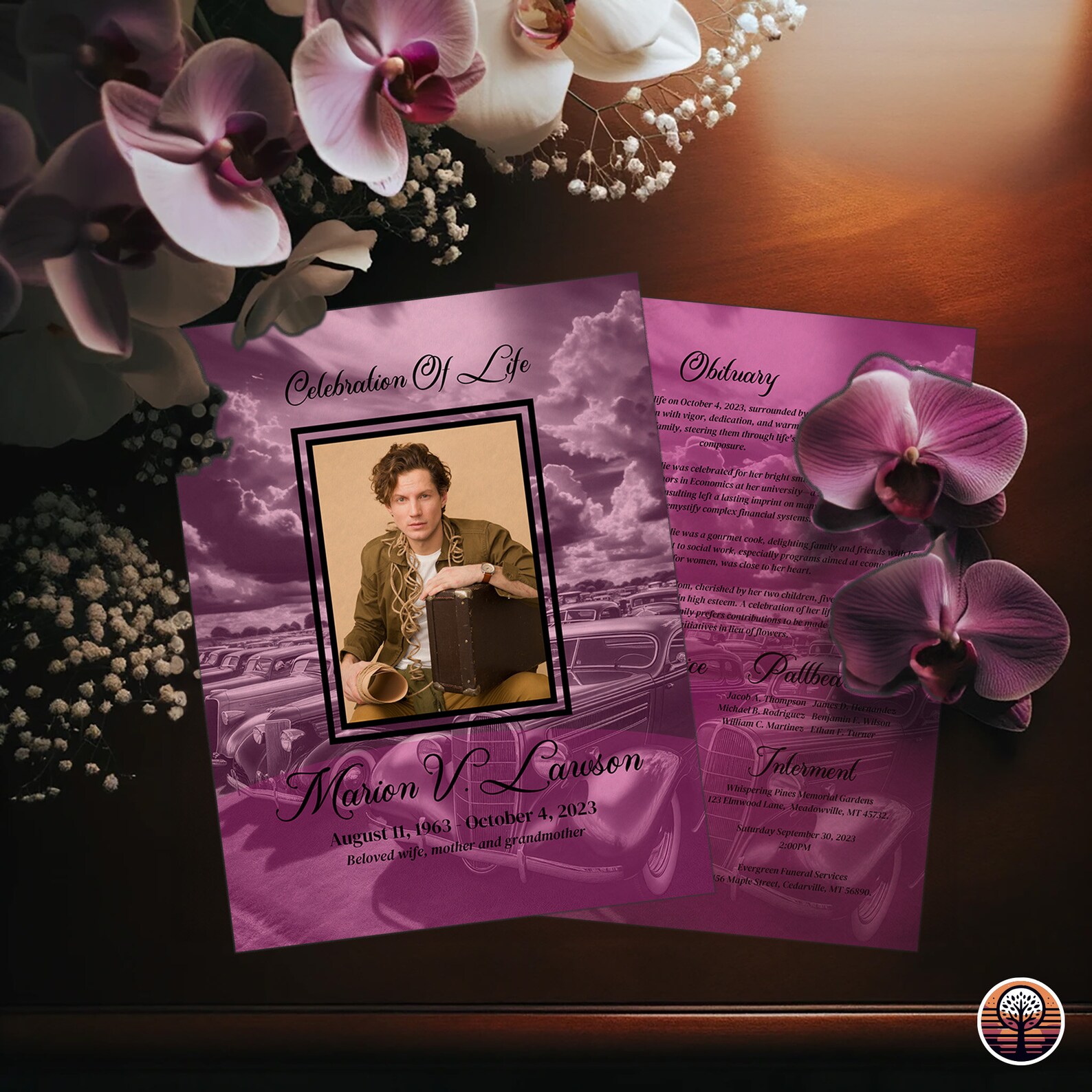 Funeral Program Template - Printable Order of Service for Celebration ...