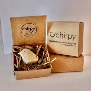 Little Chirpy: White Ash, Cute Wooden Robin, Handmade Bird Figurine ...