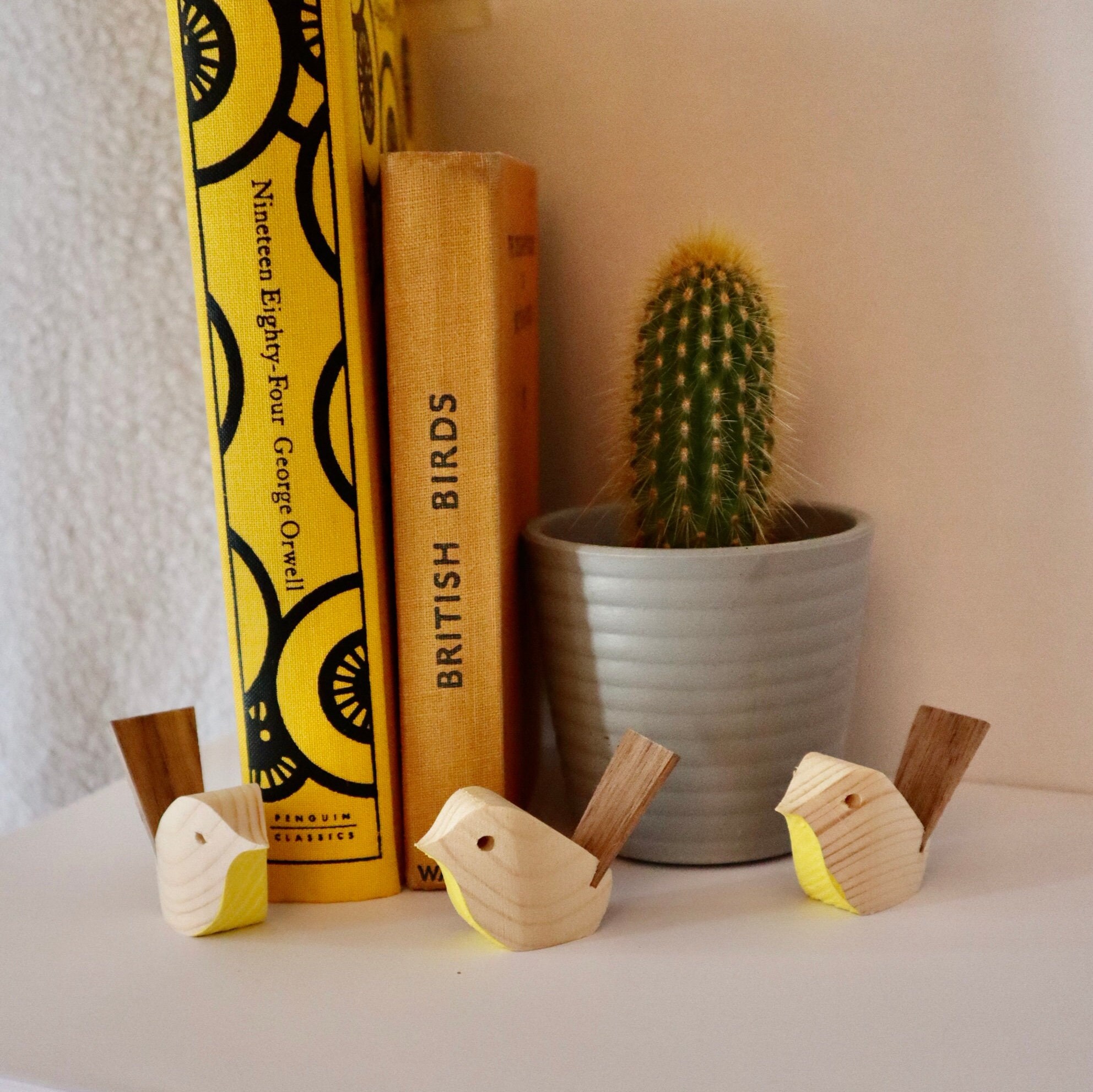 Little Chirpy: Yellow, Cute Wooden Robin, Handmade Bird Figurine, Home ...