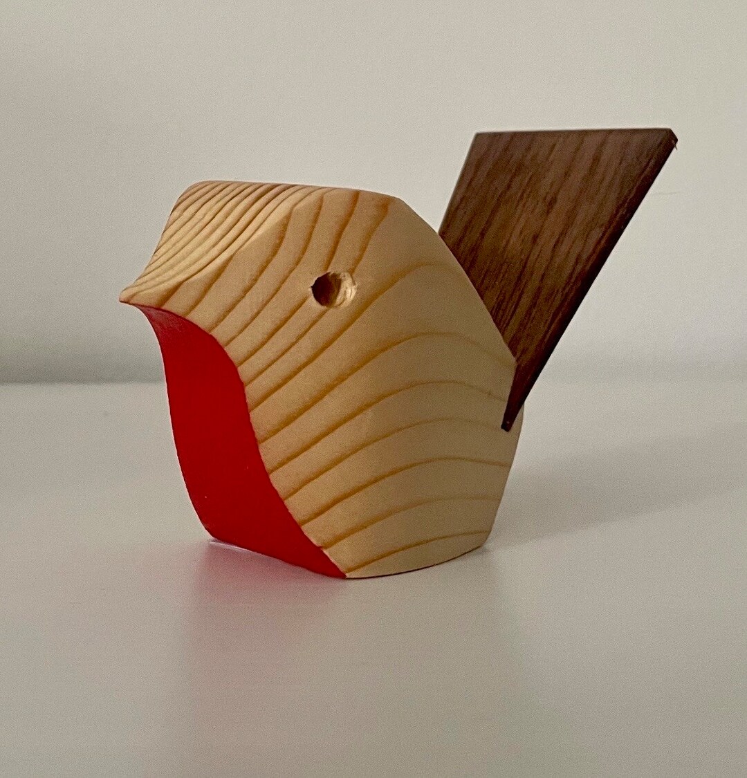 Big Chirpy: RED Cute Wooden Robin Handmade Bird Figurine - Etsy