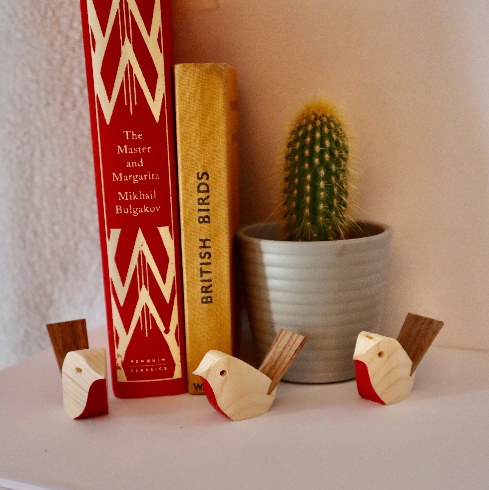 Little Chirpy: Red Ash, Cute Wooden Robin, Handmade Bird Figurine, Home ...