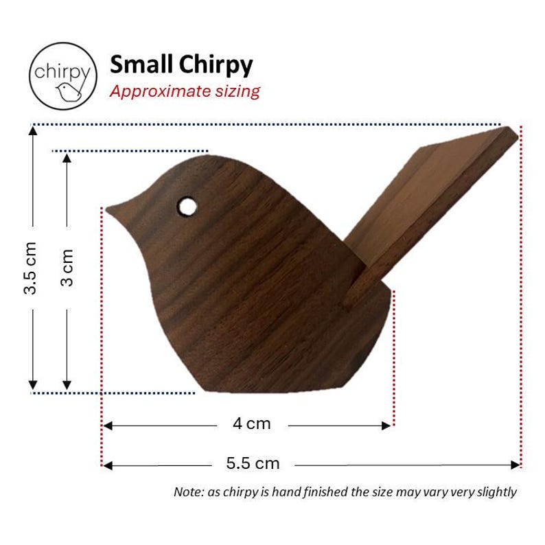 Little Chirpy: Red Walnut, Cute Wooden Robin, Handmade Bird Figurine ...